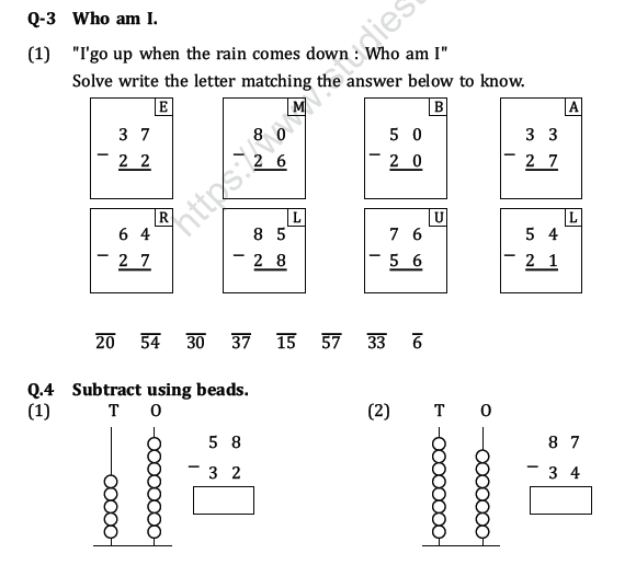 CBSE Class 1 Maths Practice Worksheet Set 18